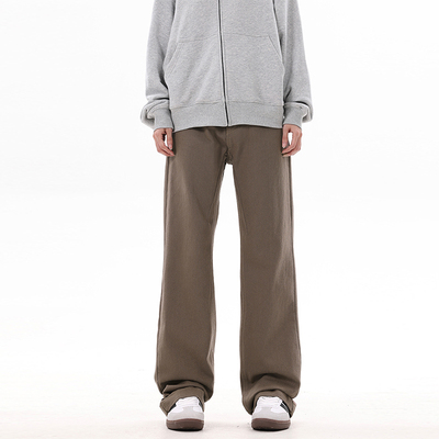 ZLAYCO 复古美拉德咖啡色直筒微喇牛仔裤男女休闲宽松百搭长裤子