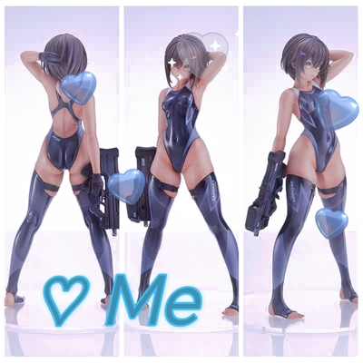 泳装机枪少女机箱摆件 游泳部部长 二次元手办模型 盒装桌面潮玩