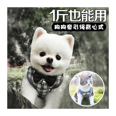狗狗牵引绳小体型犬奶狗博美背心式胸背带吉娃娃茶杯犬约克夏专用