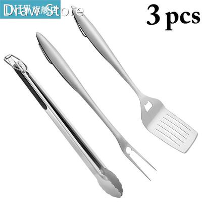 3Pcs/Set Barbecue Set Heat Resistant Portable Stainl