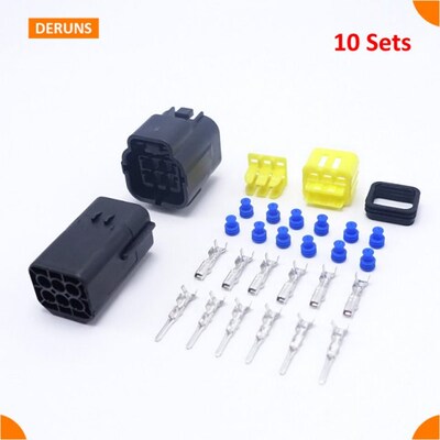 10 Sets Kits Free Shipping Brand New 6 Pin Way Amp Sealed Wi