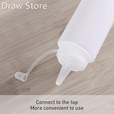 4PCS/set Squeeze Squirt Condiment Bottles With Cap Lid Salad