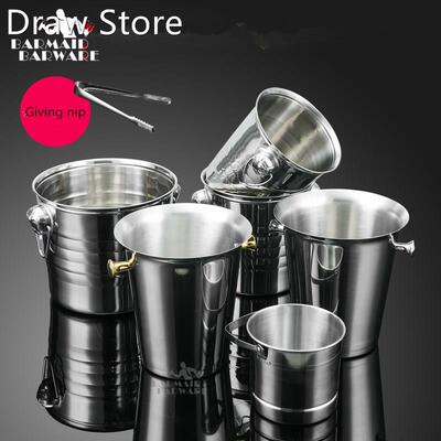 1L-7L Stainless Steel Ice Bucket Wine Champagne with Straine