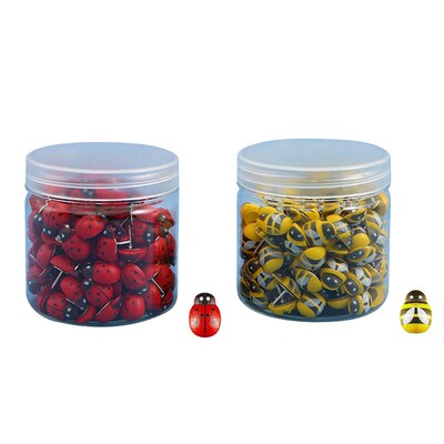 Pack of 50pcs Decorative Thumb Tacks Vivid 3D Insects Theme