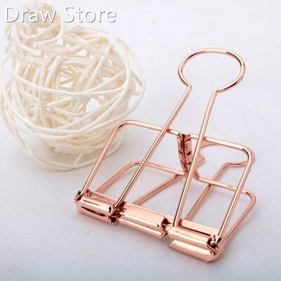 10Pcs Rosegold Binder Clips Paper Clip Office School Supplie