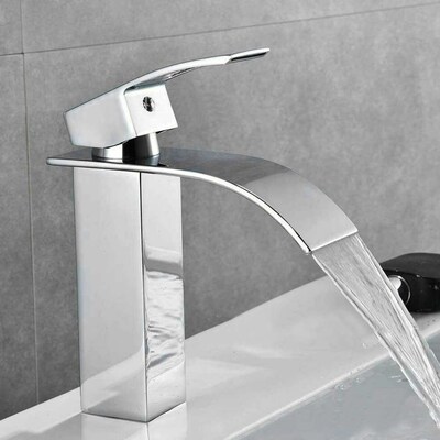 9/16 Single Handle Waterfall Basin Faucet Wide Spout Single