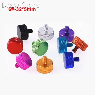 5PCS 6#-32*5mm US Coarse Thread Knurled Thumb Screws Aluminu