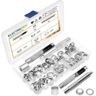 Electrapick Grommet Kit Metal Eyelets Grommets Punch Hole To