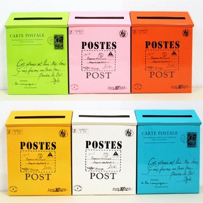 Retro Metal Wall Mounted Mailbox Bucket Newspaper Letter Box