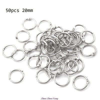 50Pcs Metal Ring Binder Staple Book Binder Albums Loose-leaf