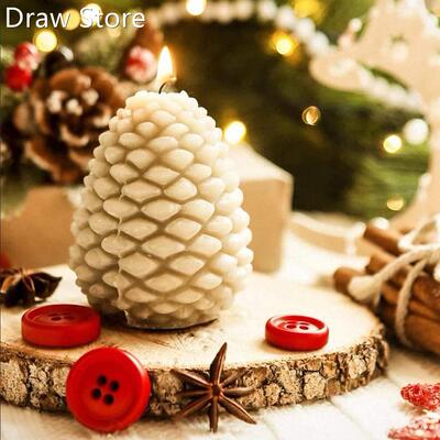 Candle Mould 3D Pine Cones Silicone Mold DIY Soap Making Cak