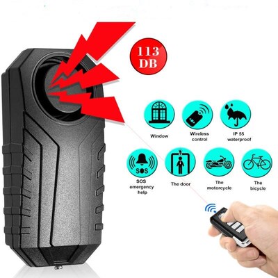 113dB Loud Draadloze Fiets Anti-Diefstal Alarm Waterdichte D