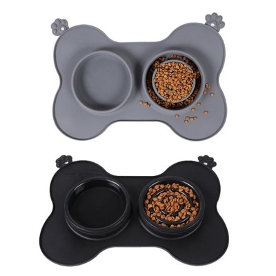 2022 New Dog Cat Bowl Slow Feeder Silicone Dog Food and Wate