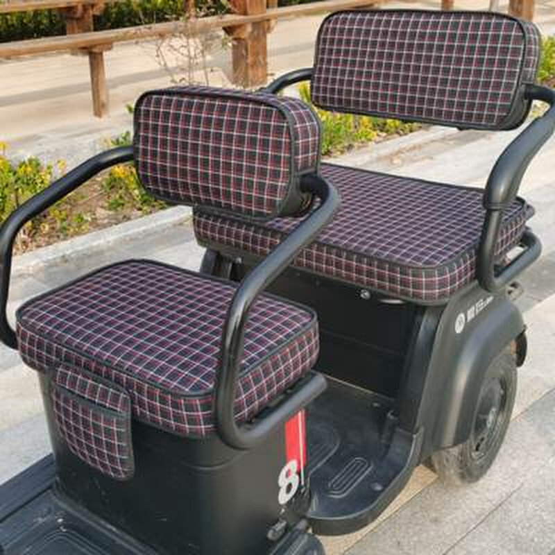 适用于雅迪C13电动三轮车座套专车专用坐垫亚麻皮革防水坐垫套_虎窝淘