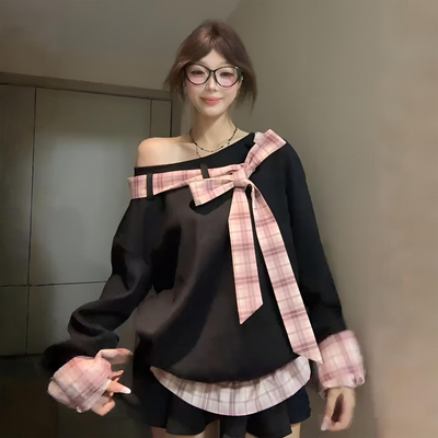 大码女装气质百搭慵懒风长袖卫衣