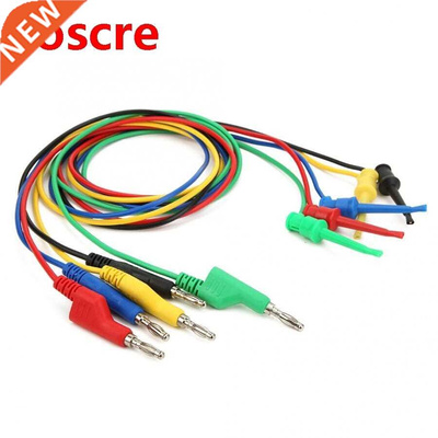 P1045 5Pcs 4mm 1m Stackable Banana Plug to Test Clip Multime