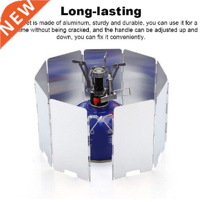 9PCS/Set Campng Stove Wndsheld Collapsble Wnd Screen