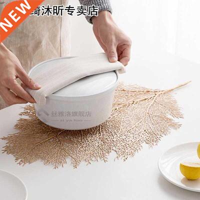 22*15 Inch Dining Table Leaf Placemats Simulation Coral Bran