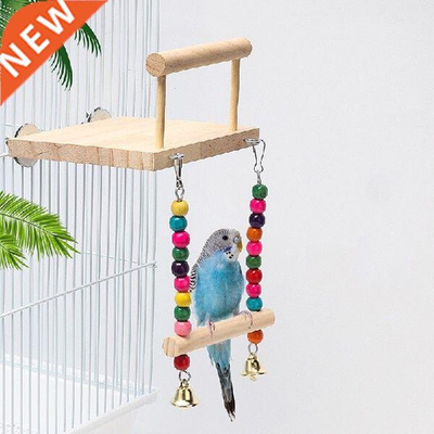 Bird Swing Toy Wooden Swing Parrot Perch Stand Playstand