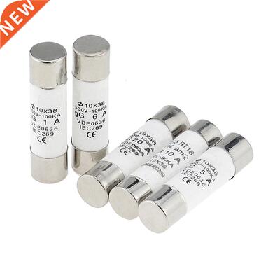 10PCS 10*38 Fast Blow Ceramic Fuse 10x38mm Fuse 500V 1A 2A