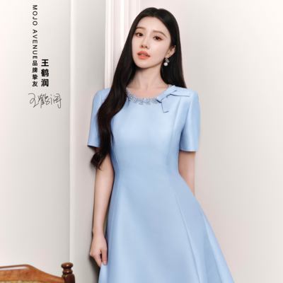 【王鹤润徐如蓝同款】朗姿/MOJO26年新品法式优雅千金短袖连衣裙