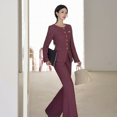 朗姿/MOJO莫佐2026春新品高级感西装女职场优雅圆领收腰上衣