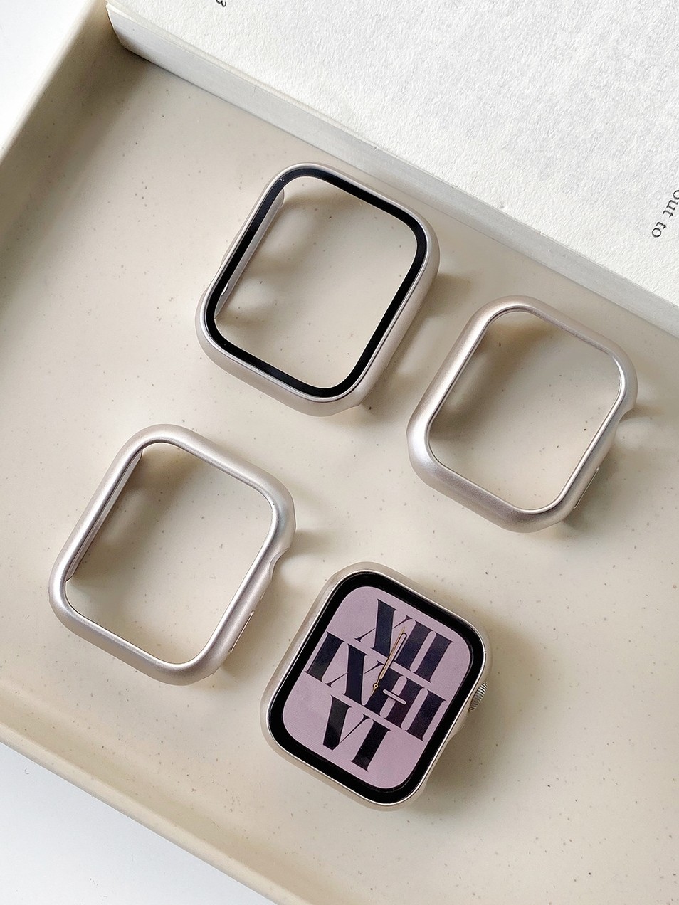 QALUO星光色保护壳全包/半包适用apple watchS8/S7代iwatch6苹果手表se/5/4/3/2/1硬壳套38/40/41mm ...