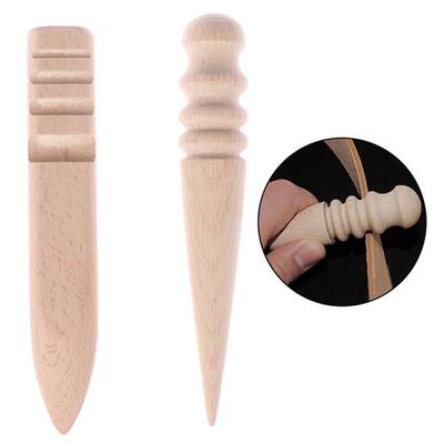 1PC Leather Polishing Rods Hardwood Handme Burnishing Rod