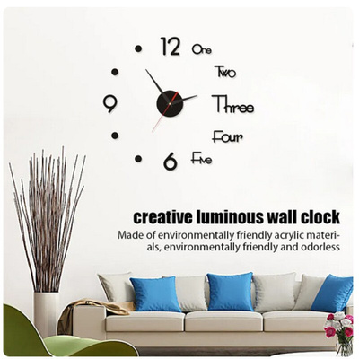 Creative Digital Wall Clock Sticker Watch Modern Design DIY