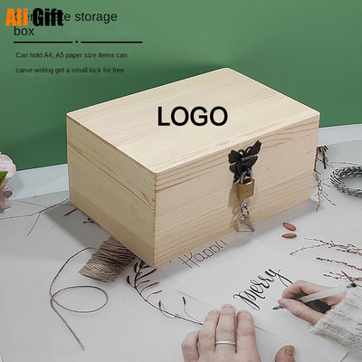 19.5X17.5X7cm Custom Lettering Solid Wood Boxes with