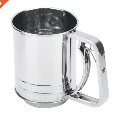 Kitchen Stainless Steel Double Layer Manual Flour Sifter Sie