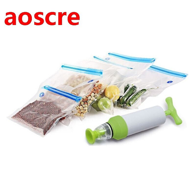 5PCs Bag with Manual Pump Ecofriendly Vacuum Bags Food Stora