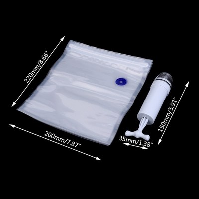 5Pcs Packaging Bag+Food Vacuum Sealer Storage Saver Hand Pum