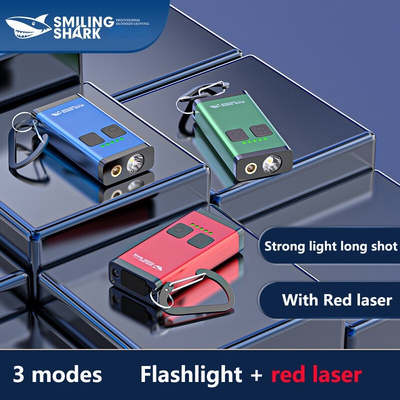 The mini flashlight key chain USB charging red laser pen