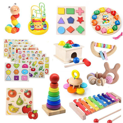 Montessori Baby Toys Kids 3D Wooden Puzzles Early Learning B