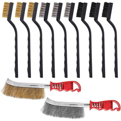 11 Pcs Brush 7 Inch Knife and Shape Brush, Curved Handle Mas