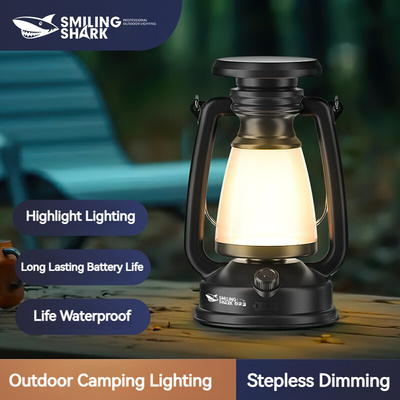 Solar camping light strong retro tent light charging LED