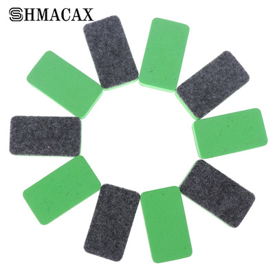 10Pcs Green+Black Mini Felt Cloth Whiteboard Dry Eraser