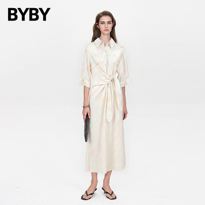 布衣布语polo领衬衫连衣裙女