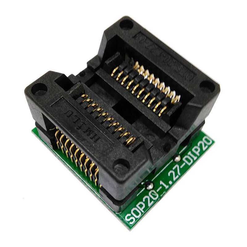 SOP20转DIP20烧录座测试座 OTS20-1.27-01编程座带PCB板烧写座_虎窝淘