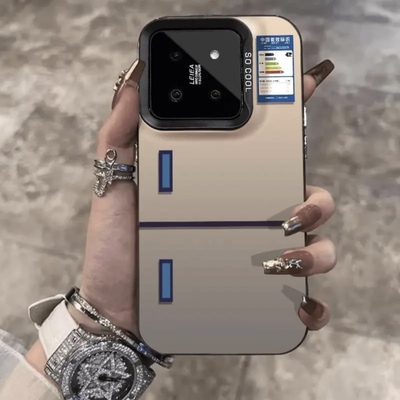 小众创意冰箱适用苹果15promax手机壳16pro华为mate60新款pura70元气壳OPPOReno12/vivos19x100情侣小米14套