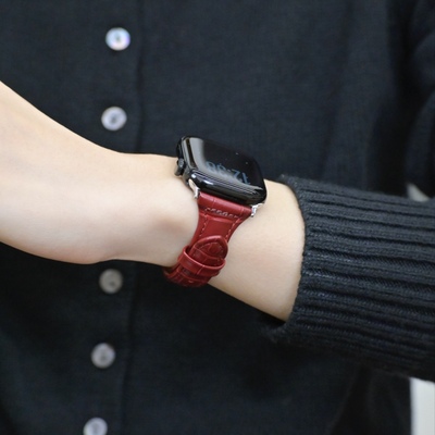 小蛮腰竹节真皮表带高级感秋冬