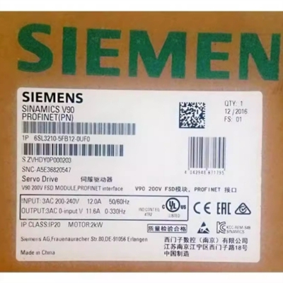 【议价】6SL3210-5FB12-0UF0V902KW伺服驱动器6SL32105FB120UF0