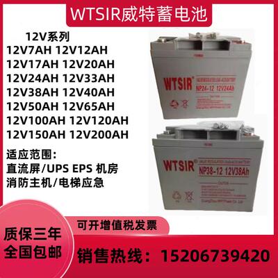WTSIR威特蓄电池NP12V17AH24AH38AH40AH65AH100AH直流屏UPSEPS用
