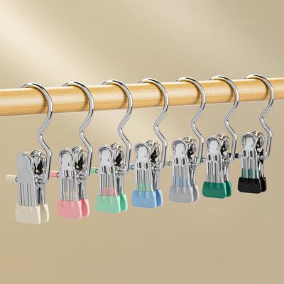 3-prong clip with hook, stainless steel clothespin, windproo