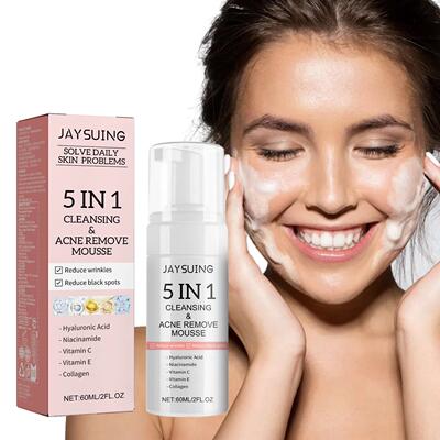 Jaysuing 5-in-1 Cleansing Mousse - Gentle Facial Cleanser fo