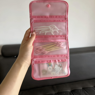 可爱猫咪三折叠化妆包女生旅行