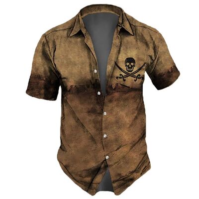 翻领印花正肩T恤 Flip collar printed shoulder T-shirt for men