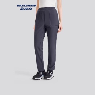 斯凯奇女款梭织长裤优质复合面料舒适冬季新品常规弹力L424W045