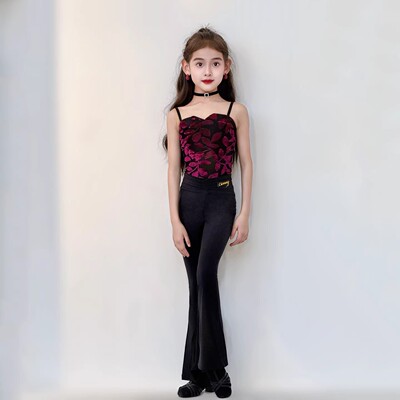 夏拉丁女童吊带上衣高腰喇叭长裤